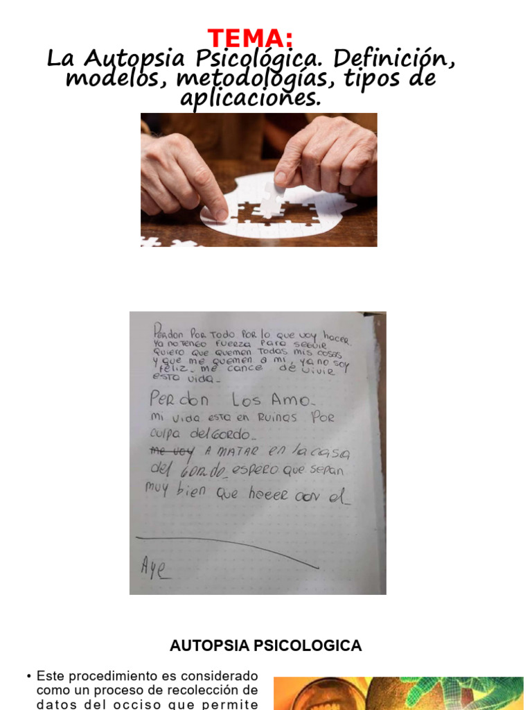 Autopsia Psicológica: Métodos y Aplicaciones | PDF | Suicidio | Sicología