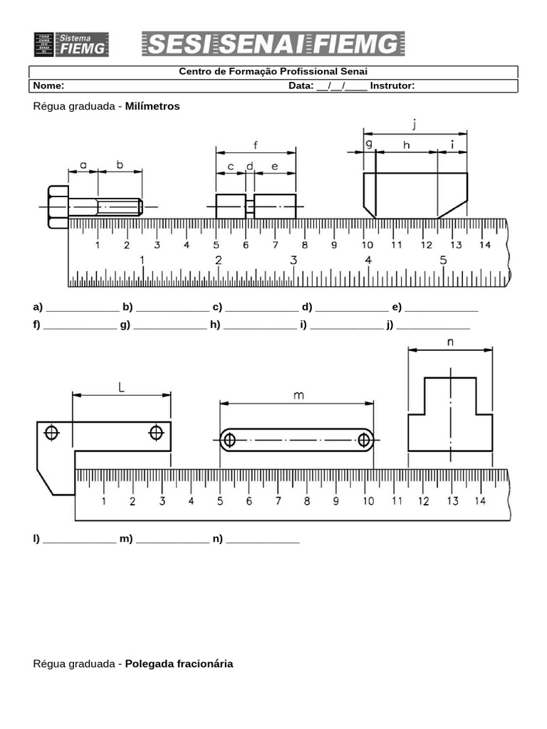 EXERCÍCIOS - RÉGUA GRADUADA | PDF