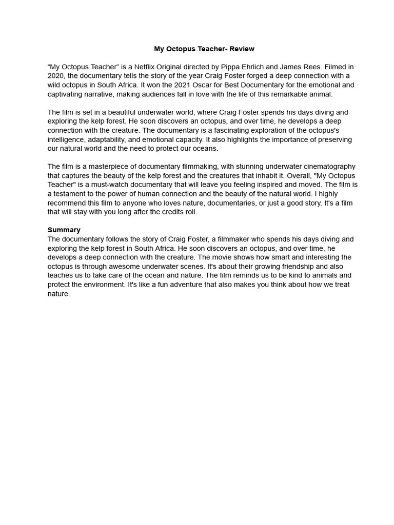 Final Project_ Writing a movie Review | PDF