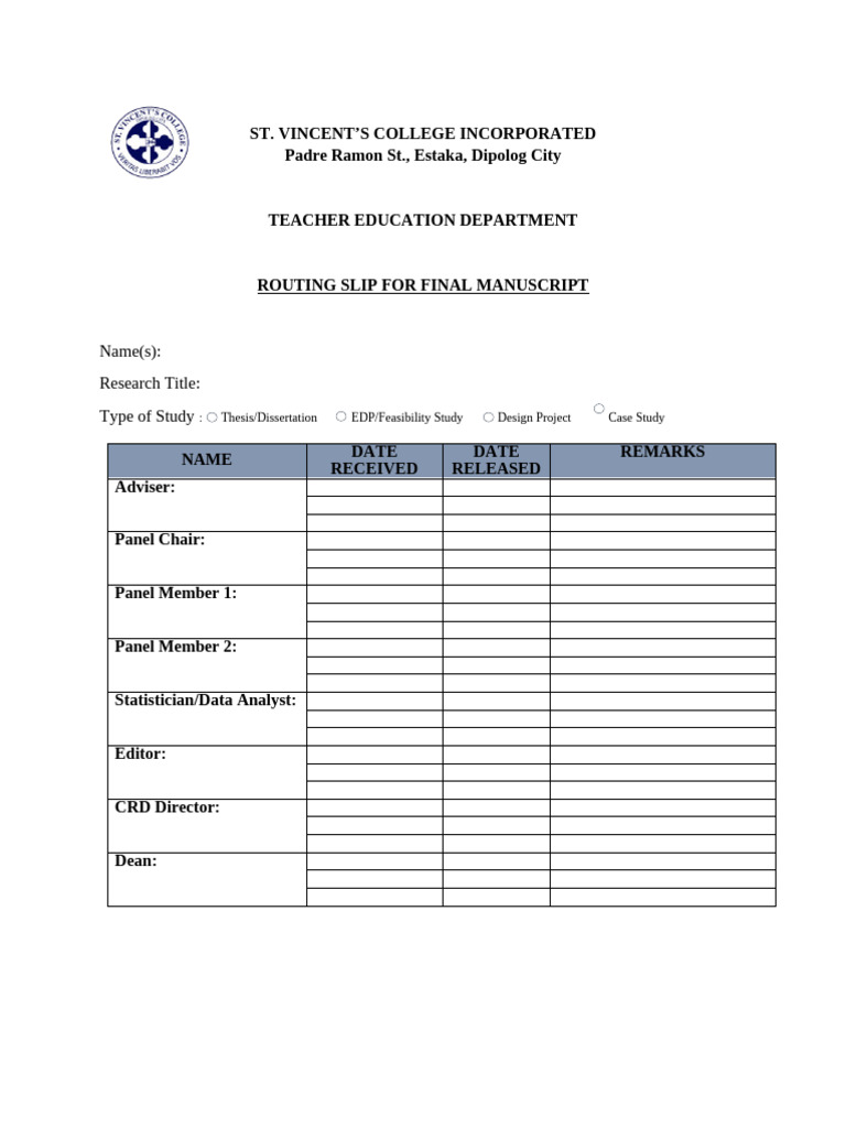 Routing Slip Research | PDF