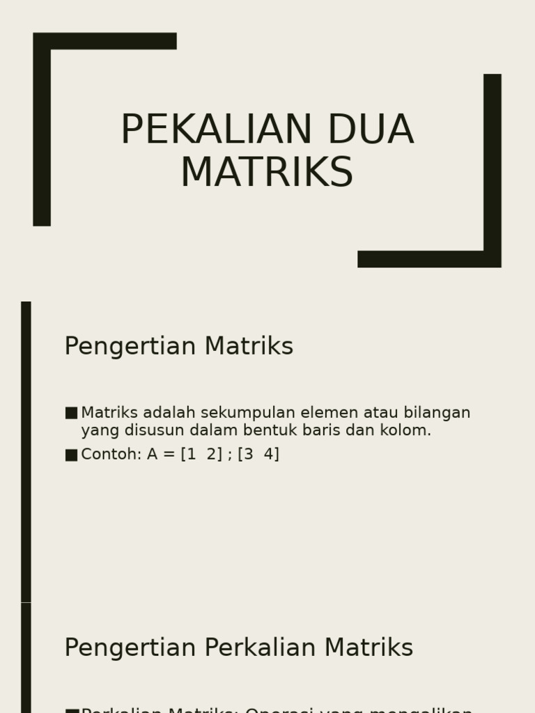 Perkalian Dua Matriks | PDF