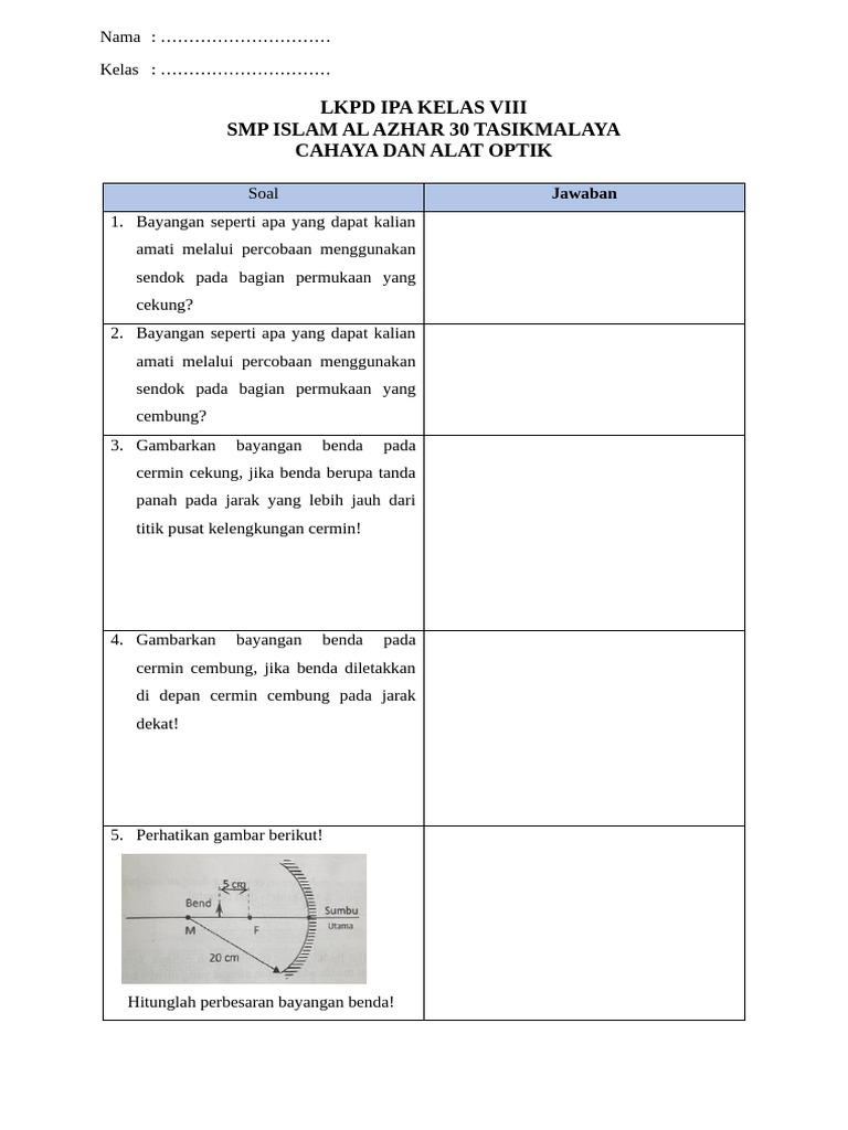 Lkpd Ipa Kelas Vii_supervisi - Copy | PDF