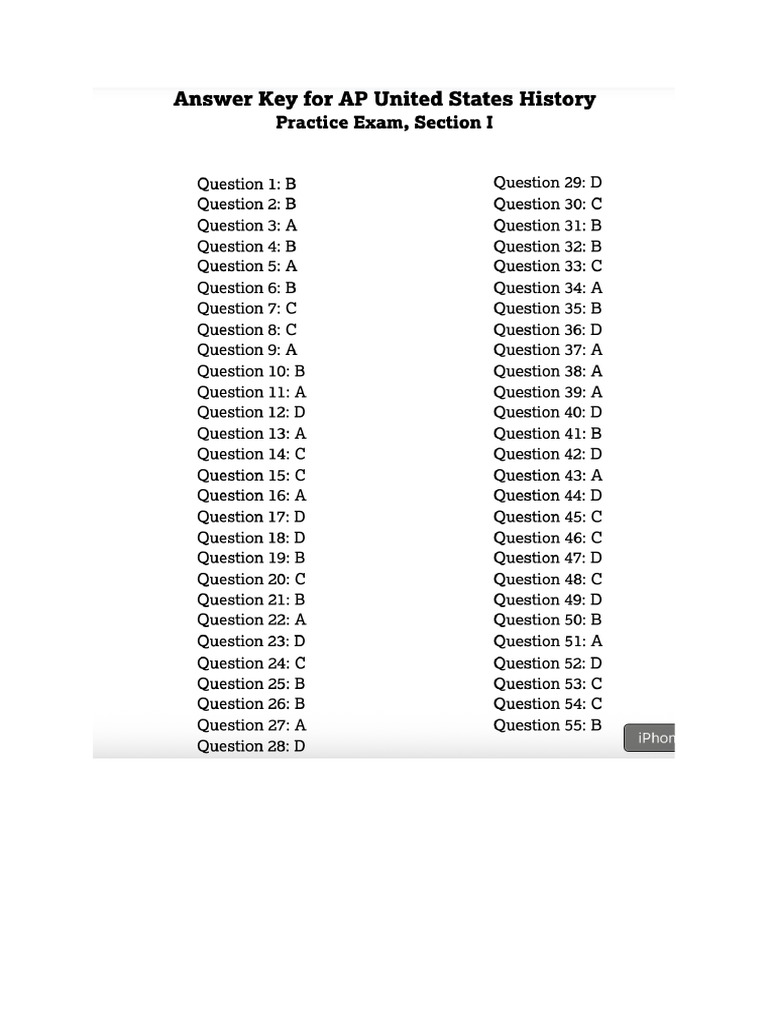 APUSH 2019 Answer Key | PDF