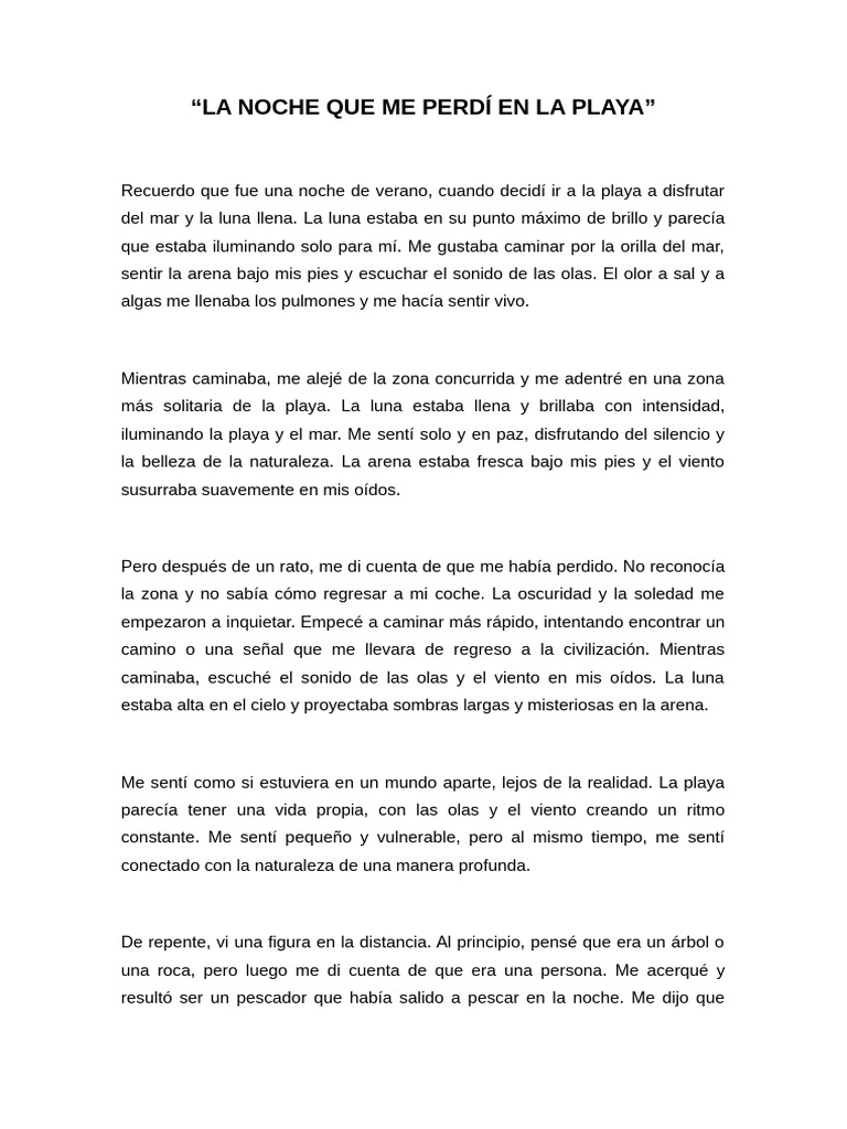La Noche Que Me Perdí en La Playa | PDF | playa
