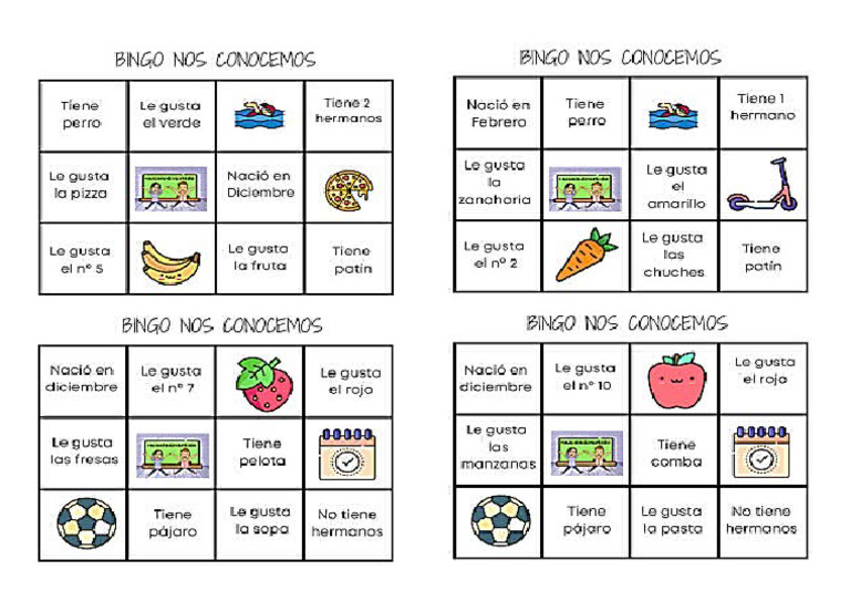 Bingo para conocernos | PDF