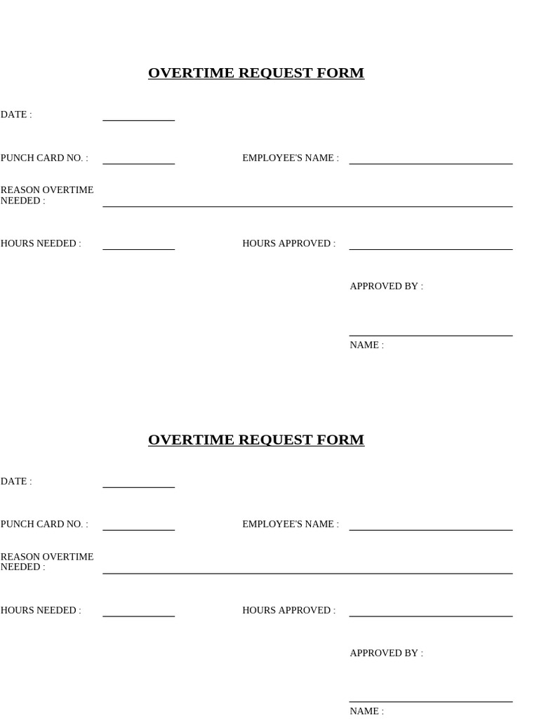 Overtime Request Form | PDF