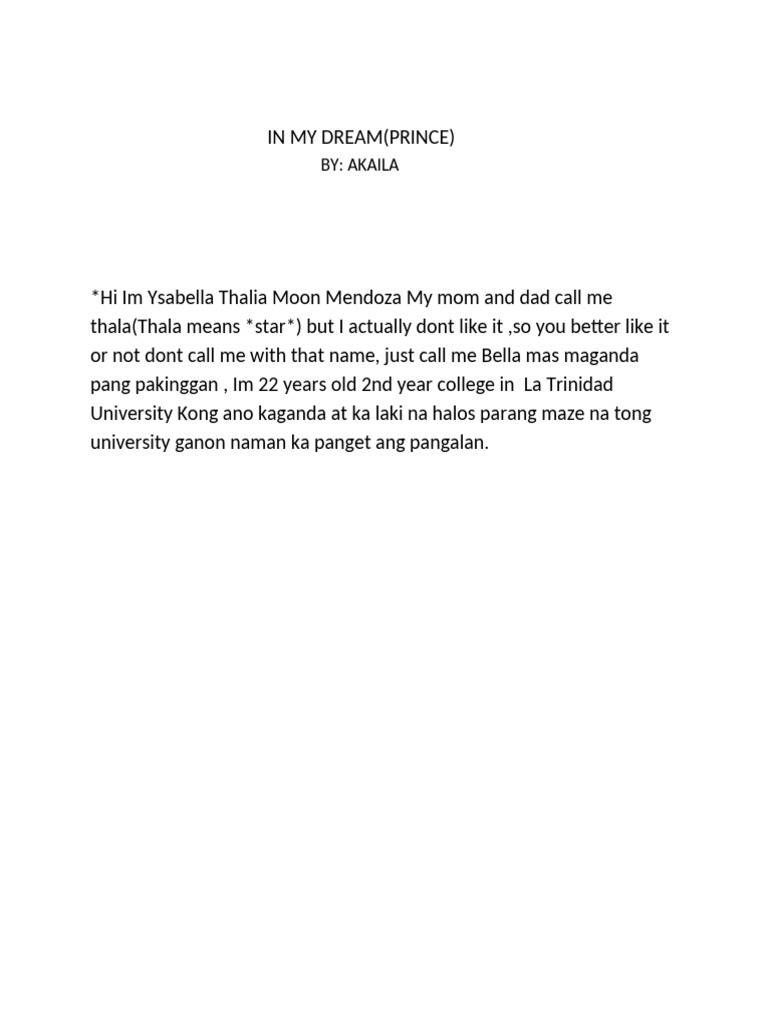 The Man in My Dream Prince | PDF