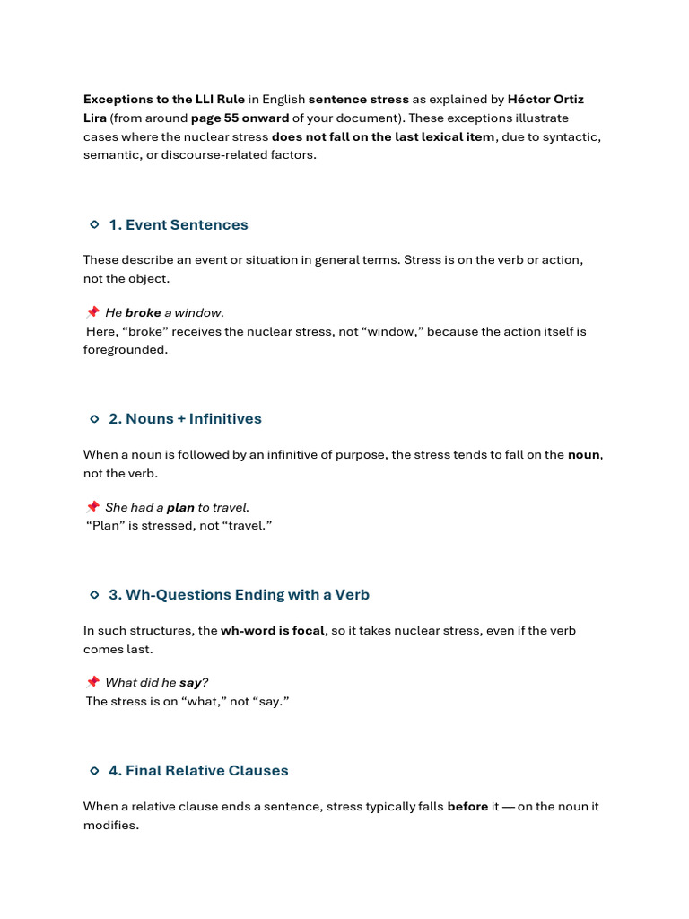 Exceptions To The LLI Rule | PDF | Verb | Noun