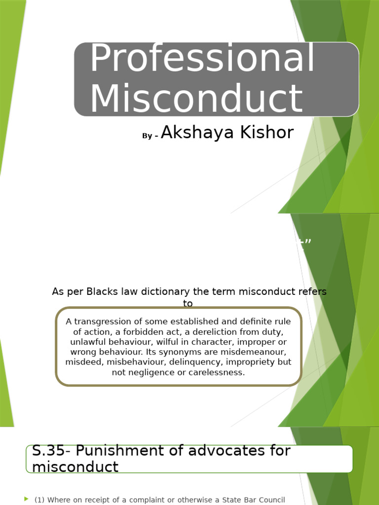 Professional Misconduct | PDF | Professional Ethics | Advocate
