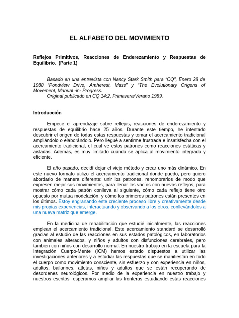 Reflejos y Movimiento: Fundamentos Esenciales | PDF | Pie | Cerebro
