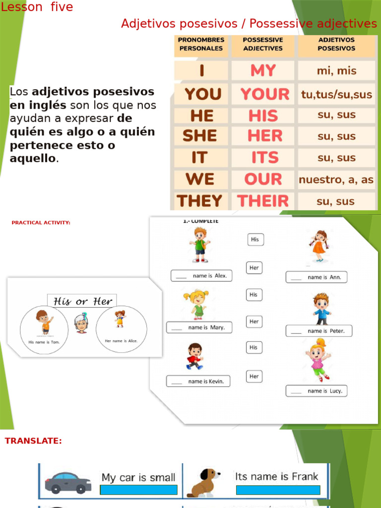 Adjetivos Posesivos | PDF