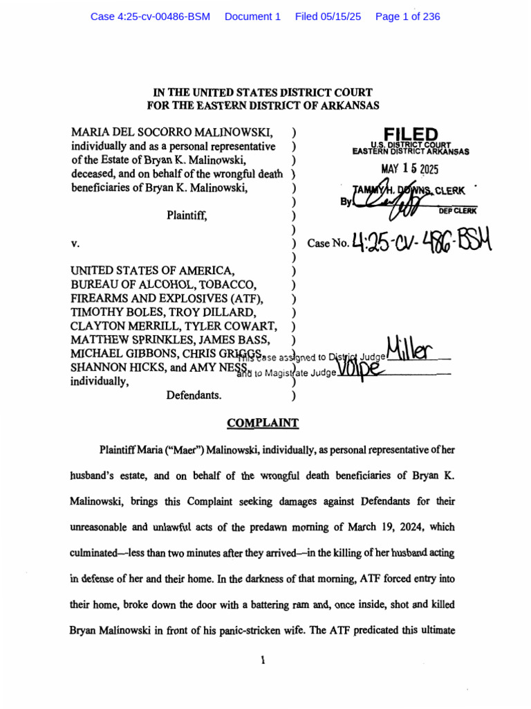 Bryan Malinowski wrongful death lawsuit | PDF | Bureau Of Alcohol ...