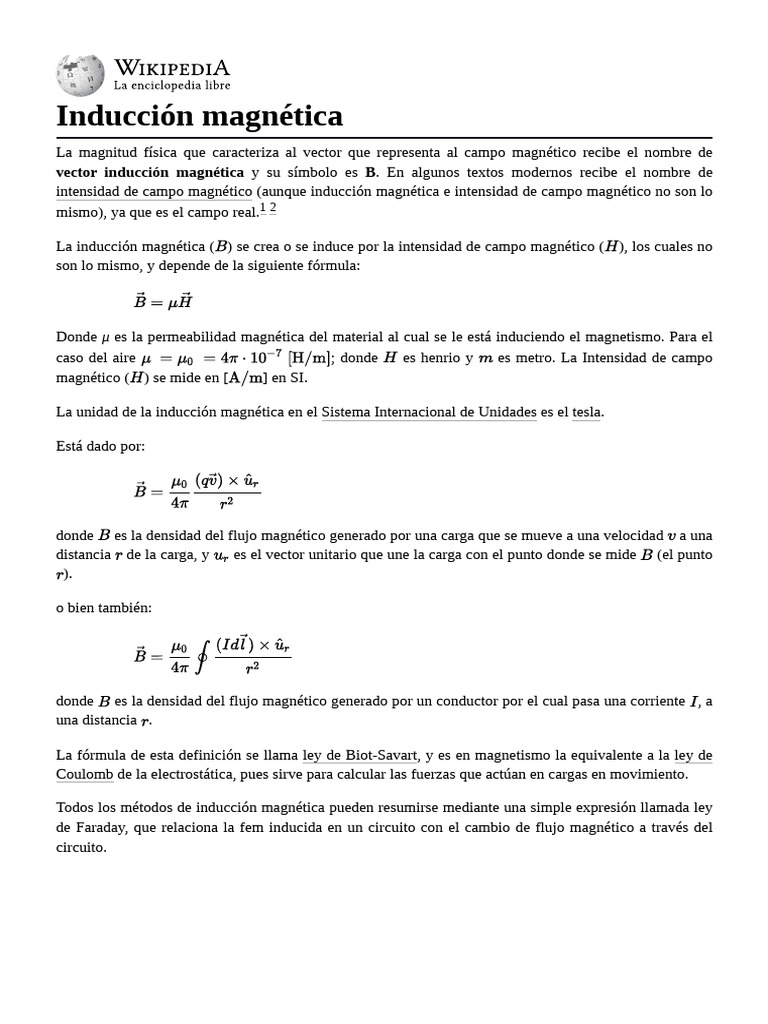 Qué es la inducción magnética | PDF | Campo magnético | Física teórica