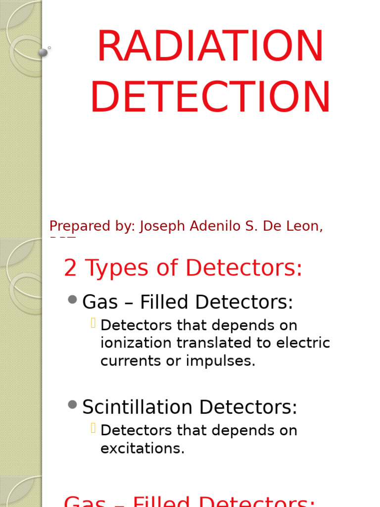 Radiation Detection | PDF | Ionizing Radiation | Radiation