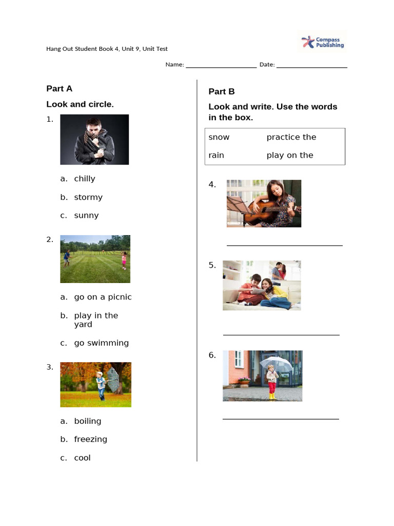 Hang Out 4 - Unit Test 9 | PDF
