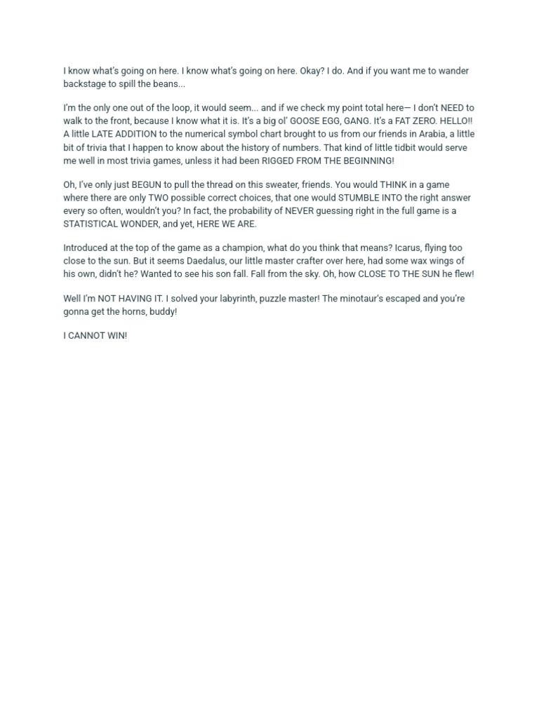 Brennan's Game Changer Monologue | PDF