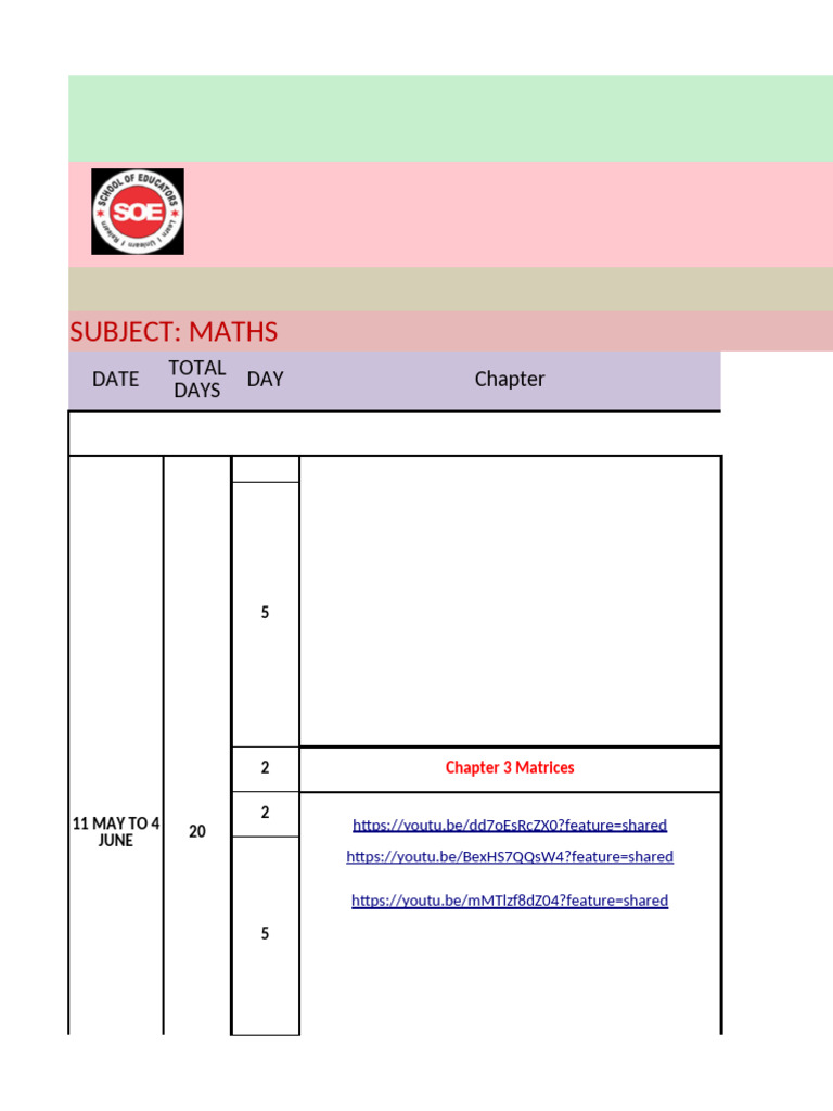 Class 12 Maths Splitup | PDF | Matrix (Mathematics) | Functions And ...