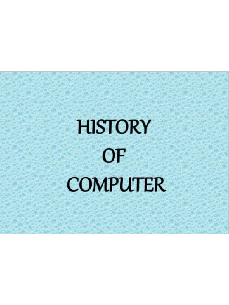 History of Computer | PDF