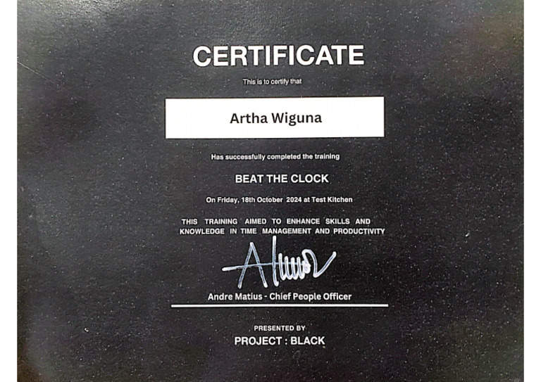 Beat The Clock Certificate | PDF