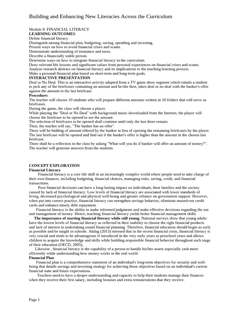 RDS BENLAC Financial Literacy | PDF | Insurance | Life Insurance