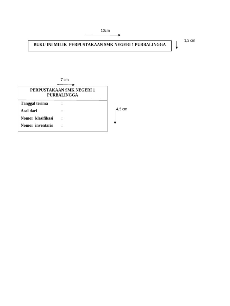 Contoh Cap Perpustakaan Sekolah | PDF