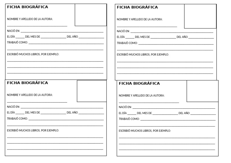 Ficha Biográfica para Completar | PDF