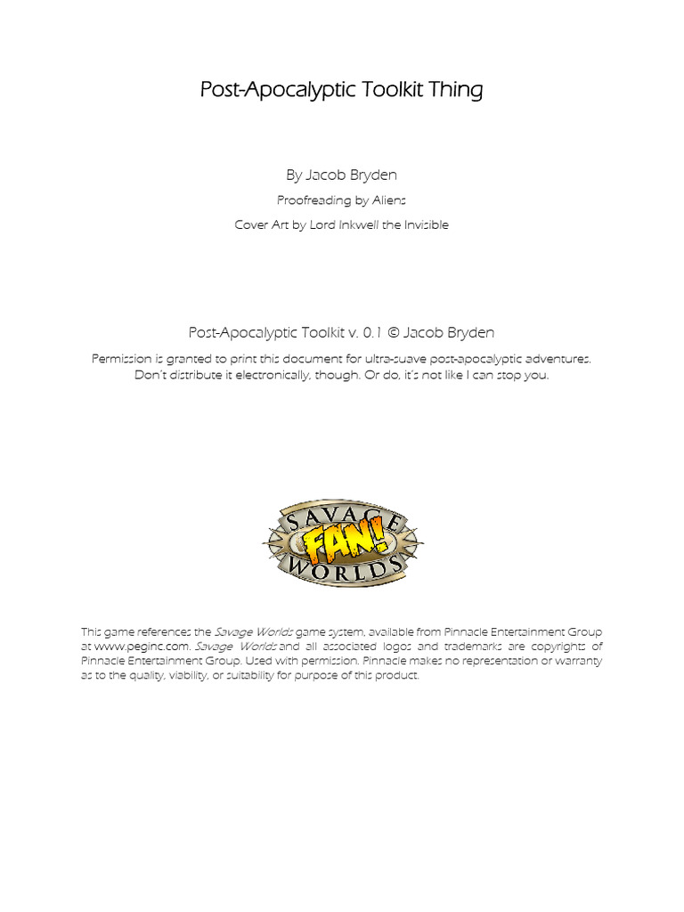 Post-Apocalyptic Setting Stuff | PDF | Shotgun | Scrap