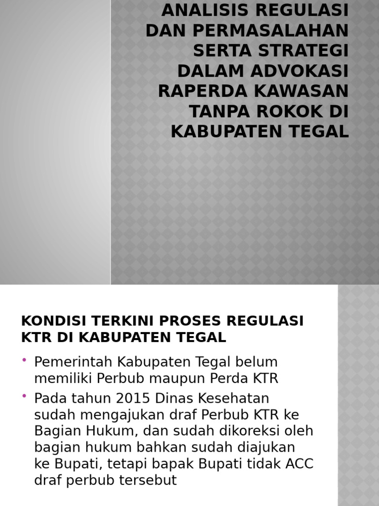 Analisis Regulasi Dan Permasalahan Serta Strategi Dalam Advokasi Fix | PDF