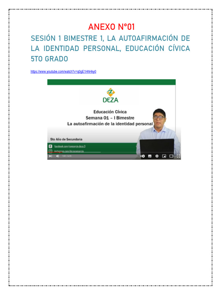 Unidad 1 - Anexos Sem 1 - DPCC 5° | PDF