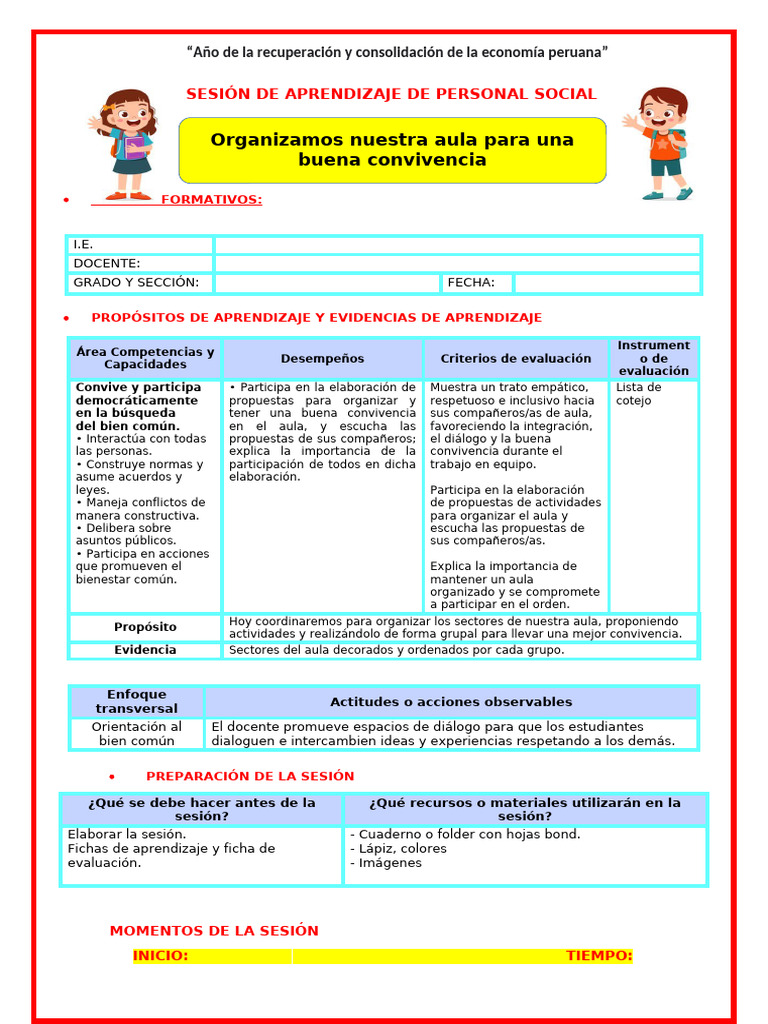 Organización del Aula para la Convivencia | PDF | Salón de clases ...
