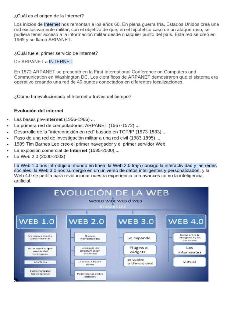 Cuál Es El Origen de La Internet | PDF | Internet | Blog