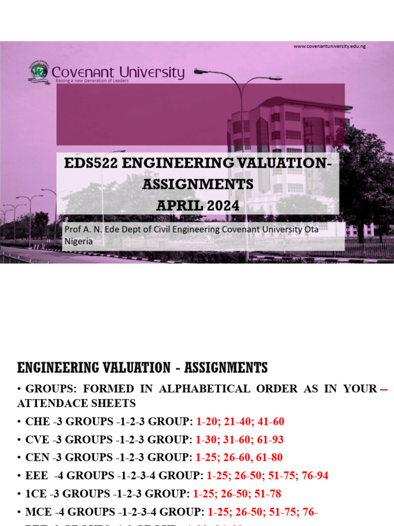 EDS522 - Engineering Valuation L2 - Assignments 2024 | PDF | Valuation ...
