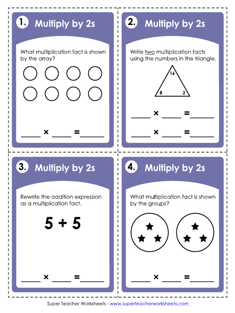 Task Cards Multiplying by 2s - CHEWE | PDF