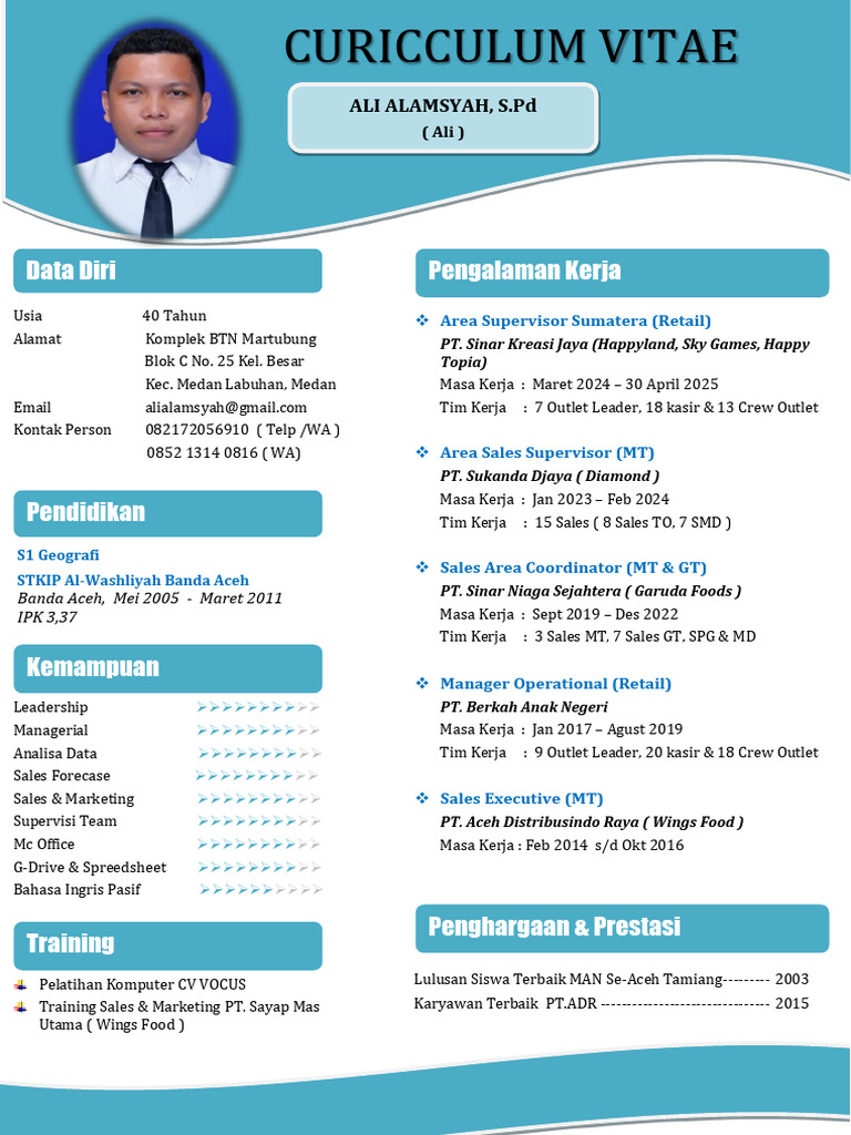 Ali Alamsyah S.pd Sales Marketing Resume | PDF