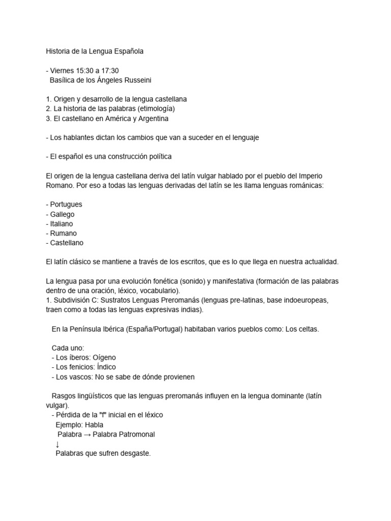 Historia de La Lengua Española | PDF | latín | Barroco
