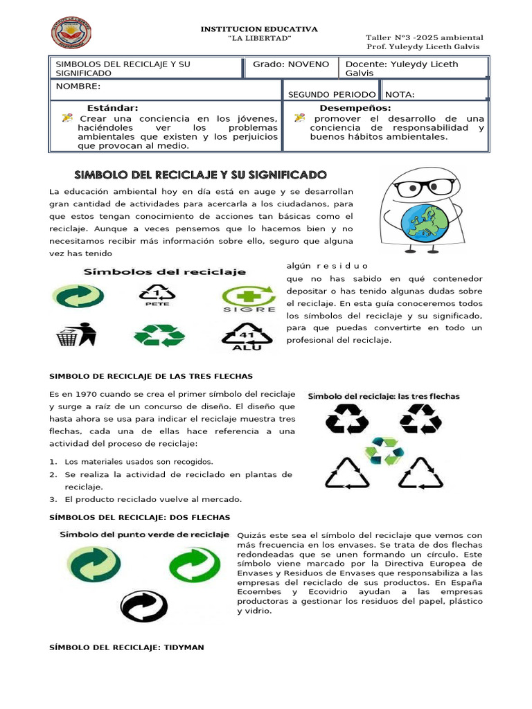 Símbolos de Reciclaje y su Significado | PDF | Reciclaje | Residuos