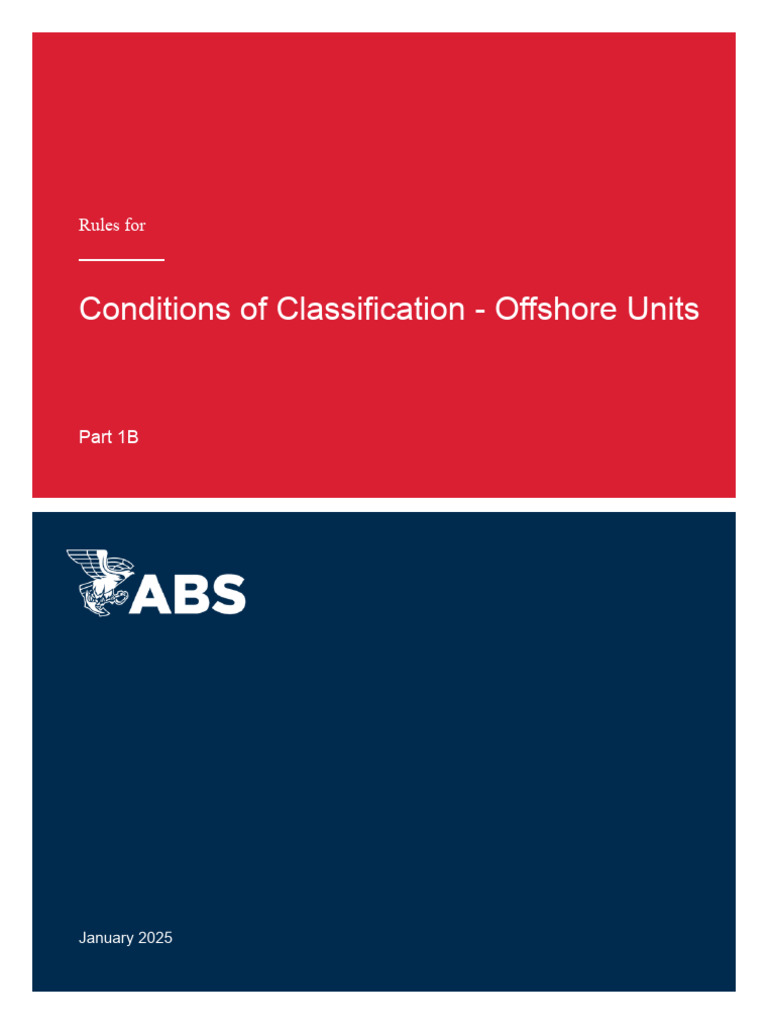 1B. Rules For Condition of Classification (Offshore Unit) - Part 1B | PDF