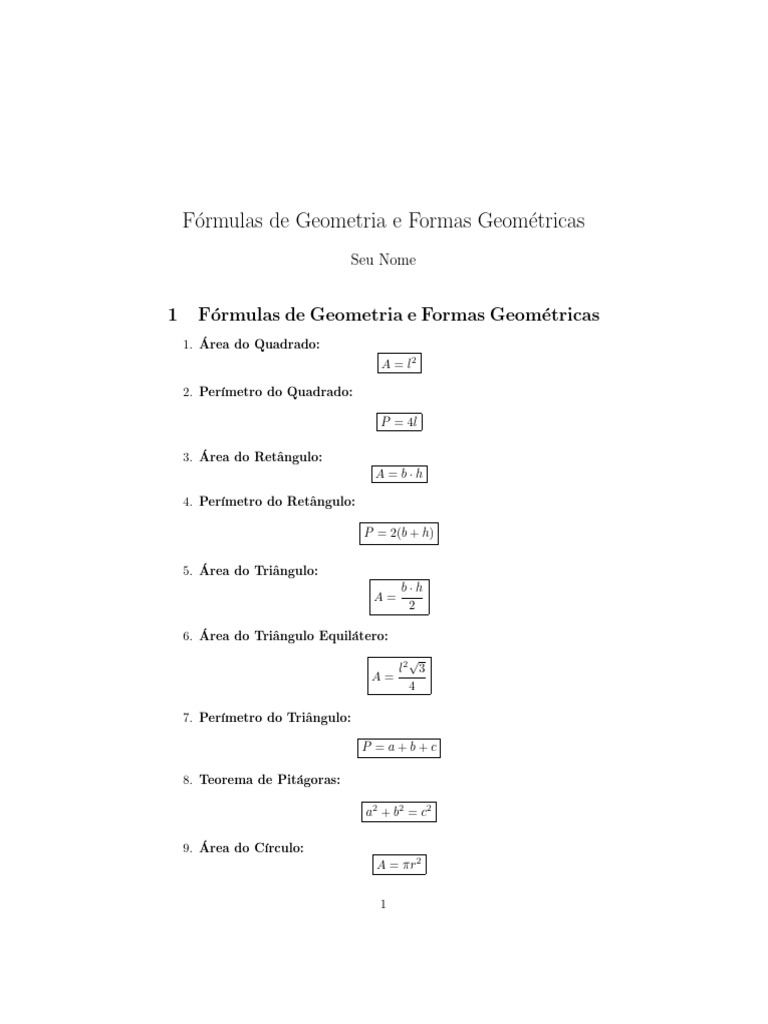geometria_formulas | PDF | Triângulo | Área