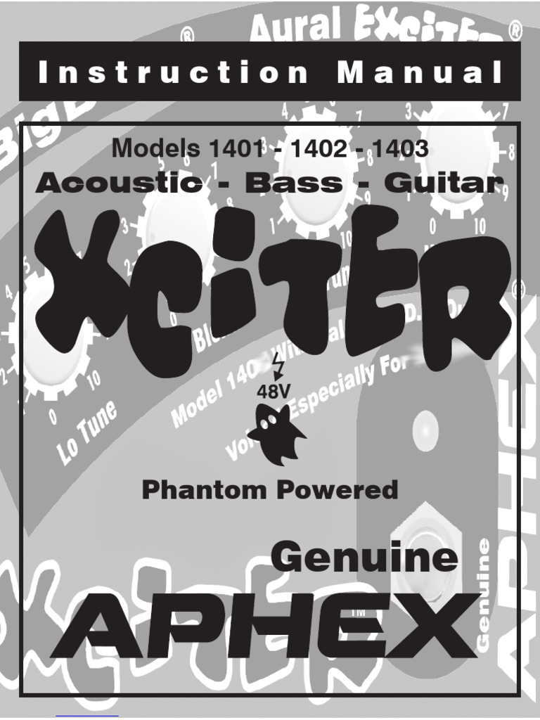Aphex Acoustic Xciter 1401 | PDF | Equalization (Audio) | Audio Engineering