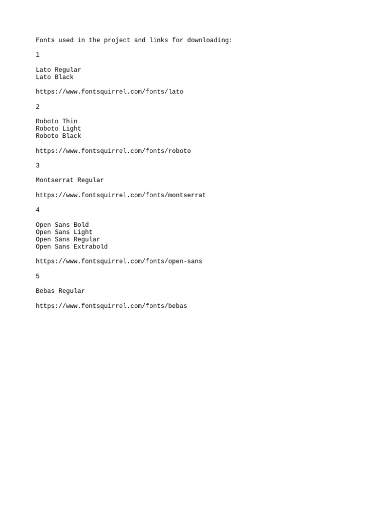 Fonts List | PDF