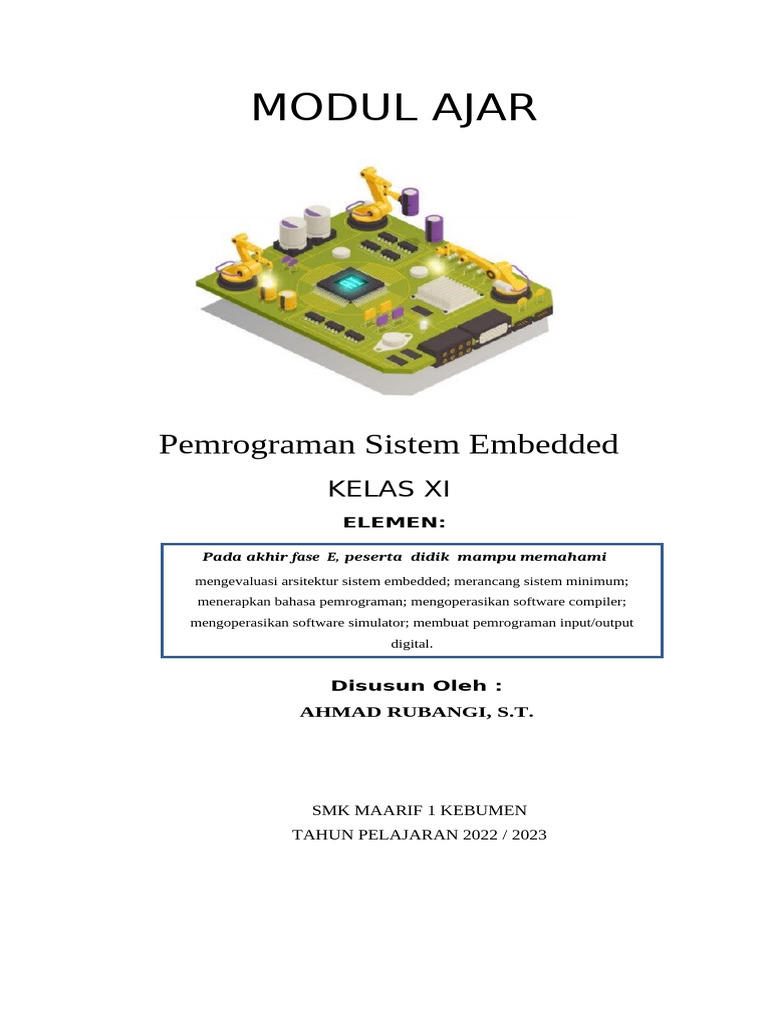 MODUL AJAR XI Pemrograman Atmega | PDF