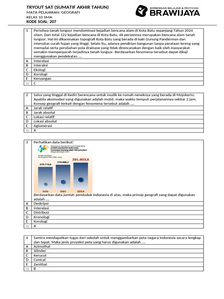 207 Soal Tryout SAT 10 GEO | PDF