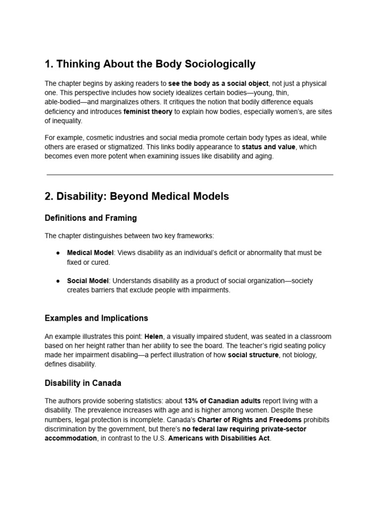Soc Chapter 12 | PDF | Disability | Ageing