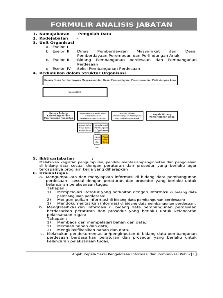 For. Info. Jab. - Pengolah Data.1docx | PDF