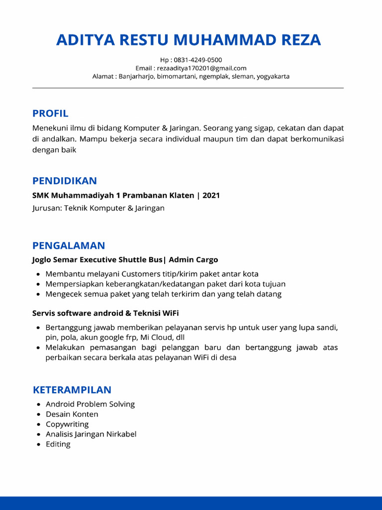 Aditya Restu Muhammad Reza | PDF