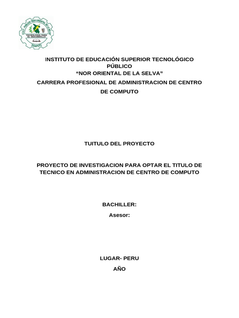 FORMATO PROYECTO | PDF | Investigación | Aprendizaje