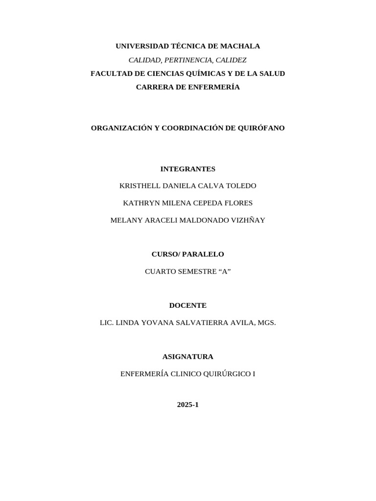 Organización y Coordinación de Quirófano | PDF | Esterilización (Microbiología) | Lavado de manos