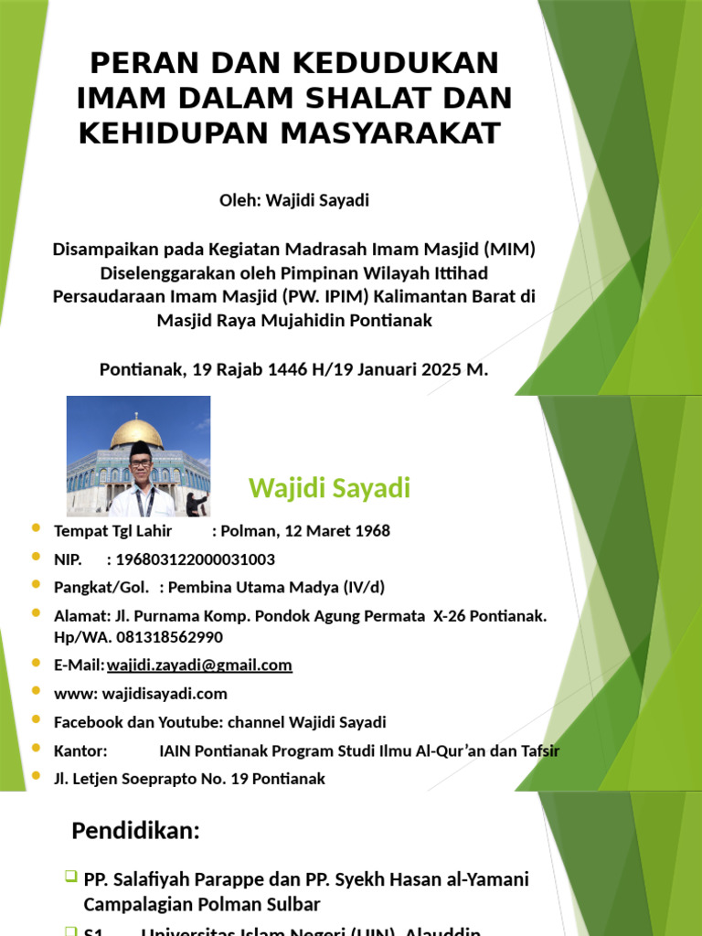 PERAN KEDUDUKAN IMAM JANUARI 2025 | PDF