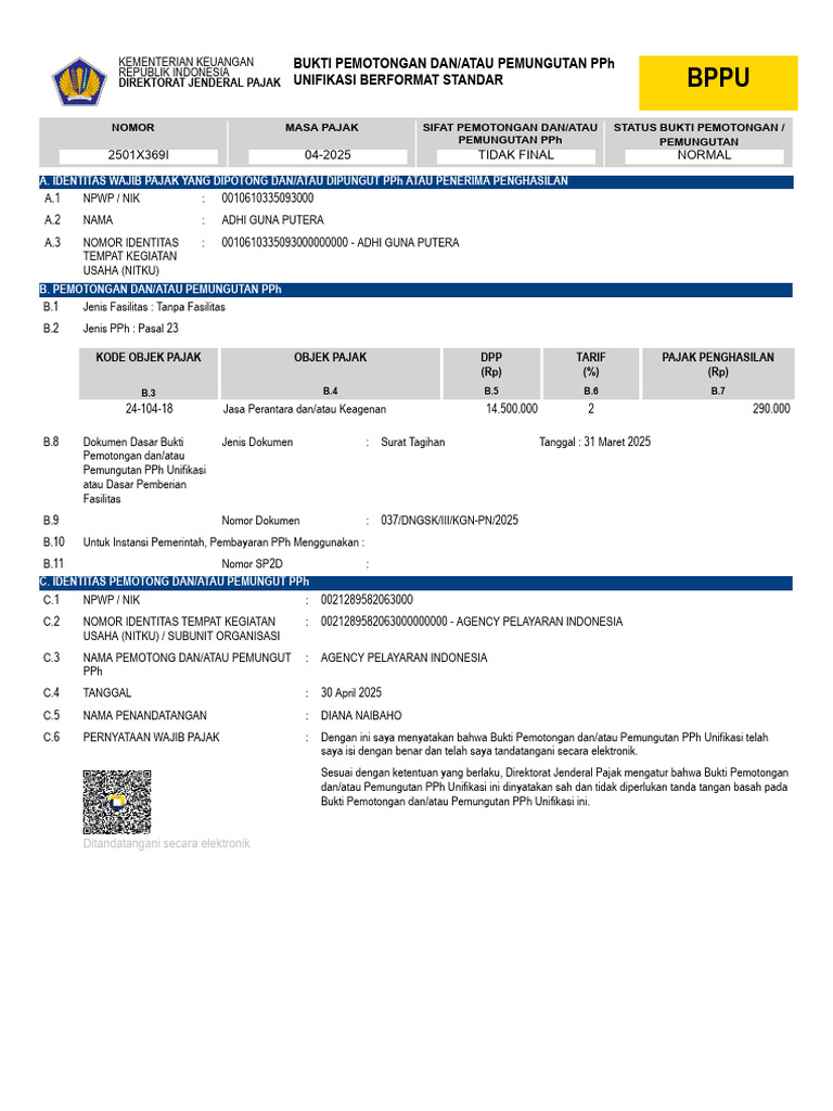 M 01-DOC001 SPT Unifikasi BPU 2501X369I-1 | PDF