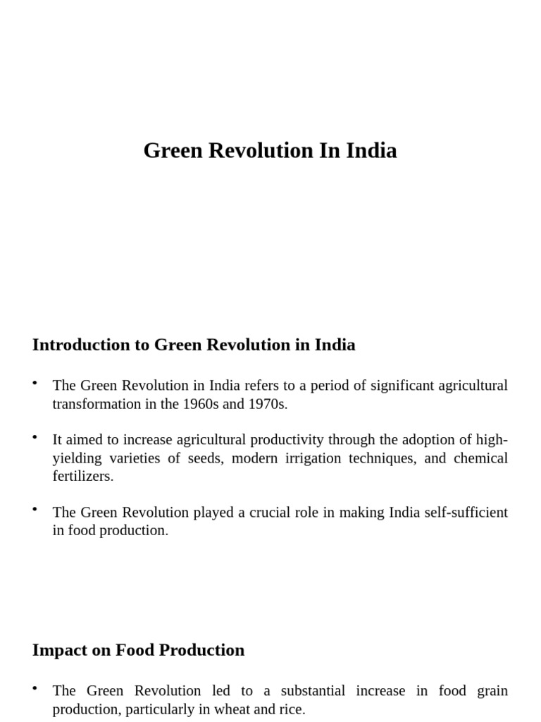 Green Revolution in India | PDF | Green Revolution | Agriculture